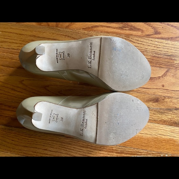 LK Bennett | Shoes | Lk Bennett Sledge Beige Patent Platform Courts ...